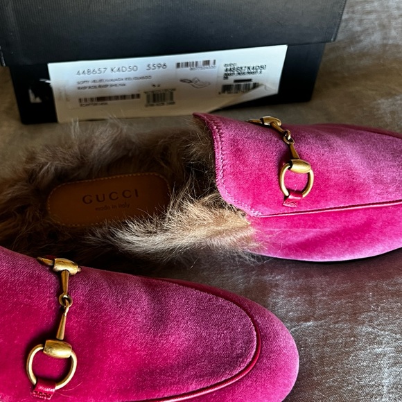Gucci | Shoes | Brand New Gucci Princeton Fur Muleshot Pink | Poshmark